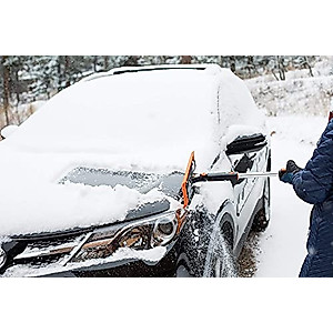 BIRDROCK HOME 39" Extendable Snow Brush with Detachable Ice Scraper for Car | 14" Wide Foam Head | Size: Car & SUV | Lightweight Aluminum Body with Ergonomic Grip | Windshield & Paint Safe…