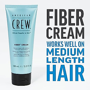 American Crew Men's Fiber Cream, Like Hair Gel with Medium Hold & Natural Shine, 3.3 Fl Oz