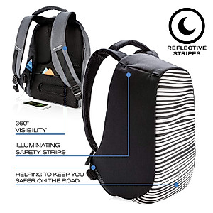 XDDesign Bobby Compact Print Anti-Theft Laptop USB Backpack Zebra (Unisex Bag)
