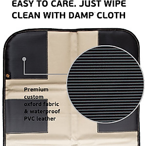 Kaiphy Car Seat Protector - Thick Padding - Durable, Waterproof Fabric, Leather Reinforced Corners (Beige, XL)