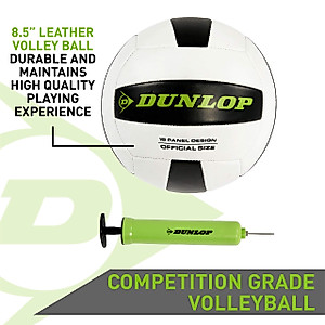 Dunlop 32-ft Outdoor Sports Volleyball Net System with Official Size Volleyball and Carrying Bag