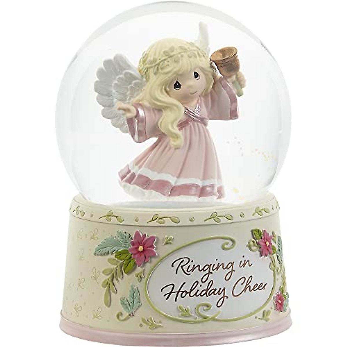 Precious Moments 221104 Ringing in Holiday Cheer Annual Angel Musical Resin/Glass Snow Globe