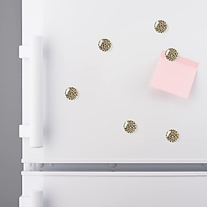 kasader Round Refrigerator Magnets Glass Fridge Magnets Decoration for Fridge Office Calendar Whiteboard Photo Cabinet 6 Pcs - Leopard Print, 1.18in/3cm