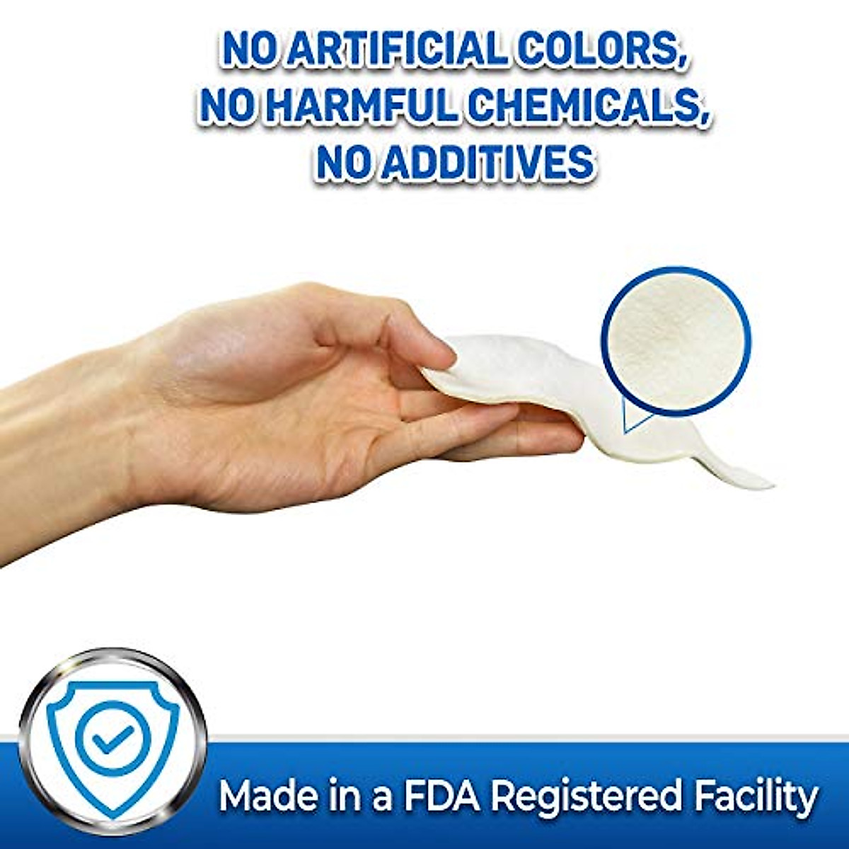 PET MAGASIN Natural Rawhide Chips – Premium Long-Lasting Dog Treats with Thick Cut Beef Hides, Processed Without Additives Or Chemicals