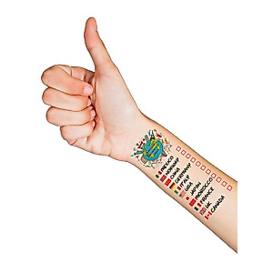 Drinking Around The World - Pack Of 4 Tattoo - Perfect For Trip To Epcot