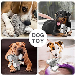 PAZ'S GIFT Dog Toys Cute Plush Elephant and pet Interaction Pulling, Soothing, Companionship, Sturdy Indoor Puppy Toys, Dog Squeaky Toys, Puppy, or Small, Medium Dog Teething or chew Toys