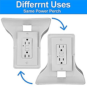 LOUIS FELT 2 Pack Single Wall Outlet Shelf Home Wall Shelf Organizer for Outlets, Perfect for Bathroom Kitchen Bedroom with Cord Management and Easy Installation. (White)