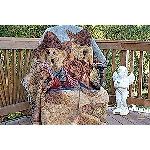 Tache Meanwhile in The West Cute Western Cowboy Teddy Bear Woven Tapestry Throw Blanket, 50" x 60"