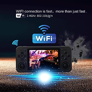 YEKKU Handheld Game Console,RG351M Metal Retro Game Console Handheld Video Game Player Linux,RK3326 with 2500 Games,3.5 inch IPS Screen Classic Pocket Game Cosole for Adults with 64GB TF Card
