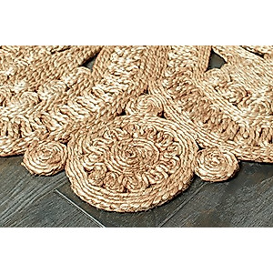 LR Resources Jute LR12029-NAT40RD Natural Round X 4 ft Indoor Area Rug, 4' x 4'