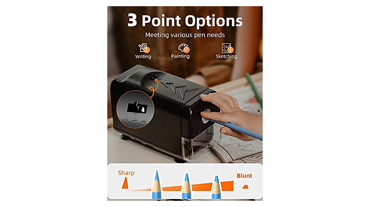 Zmol Electric Pencil Sharpener - Fast and Safe for Kids