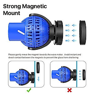Flexzion Submersible Wave Maker 360 Degree Circulation Pump w/Magnetic Mount & Adjustable Flow Rate for Aquarium Fish Marine Coral Reef Tank Pools Fresh Salt Water -1600Gph