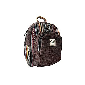 Z ZILLION CRAFT All natural mini Hemp back pack for men and women. 100 % Eco friendly vegan material from Hemp and Gheri. Multi color small size light back pack.