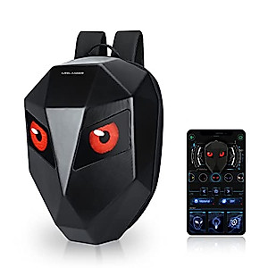 Crelander LED Knight Backpack, Laptop Bag Motorcycle Riding Backpack Hard Shell Travel Bag LED Motorbike Luggage Bags Waterproof Backpack DIY Daypack for Travelling Camping Cycling Storage Bag