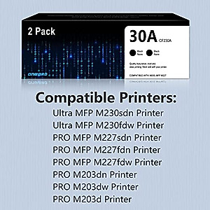 30A Toner Cartridges (2-Pack) | Replacement for HP 30A Black Toner Cartridge Works with Pro M203 Series, Pro MFP M227 Series | CF230A