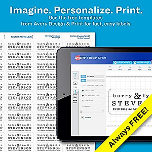 Avery Glossy Crystal Clear Return Address Labels for Laser & Inkjet Printers, 2/3" x 1-3/4" 600 Labels (6520)