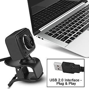 360 Degree USB Webcam with 0.3MP MIC for Laptop/PC/Monitor - High Definition Wireless Camera for MSN/ICQ Night - Perfect USB Camera for Computer, Laptop and More