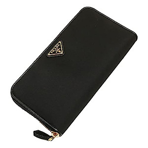 Prada Women's Large Black Tessuto Zip Around Wallet 1ML506