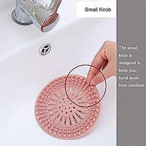 KongNai Hair Catcher Shower Drain Cover, 4 Pack Hair Stopper Drain Protector for Bathroom Bathtub and Kitchen, Reusable Rubber Sink Strainer