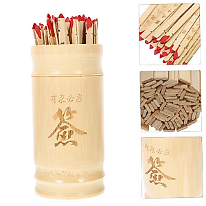 Gadpiparty 1 Set Chinese Fortune Sticks Kau Chim Sticks Chinese Fortune Telling Sticks with Bamboo Bucket and Book Buddhist Divination Props for Fortune Telling Games