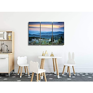 YKing1 Scenic Blue Ridge Parkway Appalachians Smoky Mountains Spring Landscape Wall Art Painting Pictures Print On Canvas Stretched & Framed Artworks Modern Hanging Posters Home Decor 3PANEL