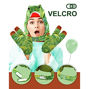 Roicaholy Dinosaur Tail Hat and Paw Gloves Set, Dragon Crocodile Costume Accessories Halloween Dress Up Cosplay Dino Theme Party Favor