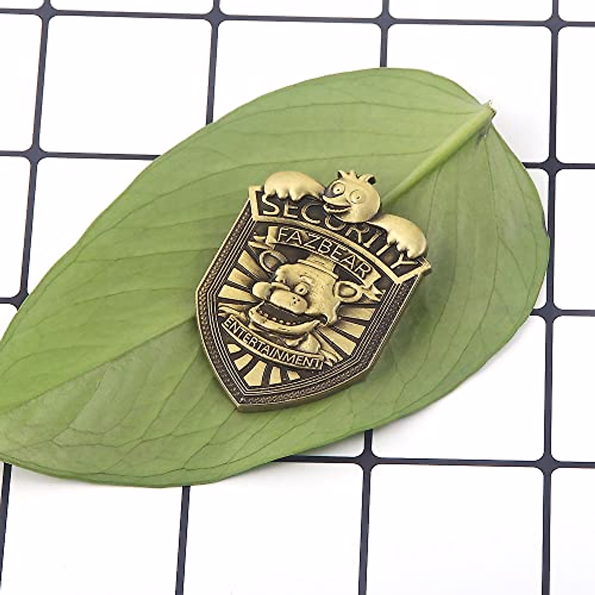 FNAF Fazbear Security Guard Badge - Freddy's Costume Cosplay Brooch Pin For Men Women (XZFANF)