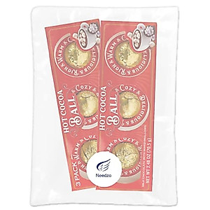 Christmas 2023 Hot Chocolate Melting Balls with Mini Marshmallows, Individually Wrapped Cocoa Melts, Holiday Themed Dessert Drink, Pack of 2, 6 Balls (Milk Chocolate)