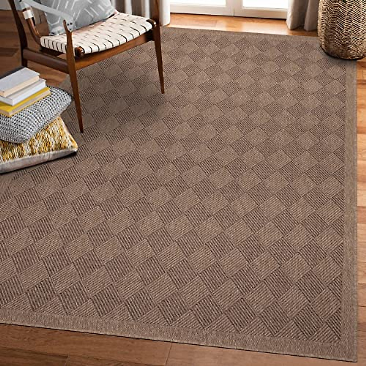 Adiva Rugs Jute Sisal Area Rug in Natural Look for Indoor Outdoor Use, Comfortable, Strong, Durable, Patio, Porch, Hallway (Mocca, 2’ X 3’)
