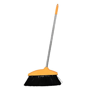 Cabilock Long Handled Broom, Stainless Steel Broom Brush Angle Head Floor Brooms Heavy Duty Indoor Commercial Broom Sweeper Floor Cleaning Tool for Garage Lobby