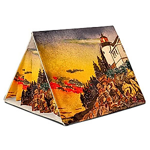 RATGDN Small Pet Hideout Watercolor Painting Lighthouse Hamster House Guinea Pig Playhouse for Dwarf Rabbits Hedgehogs Chinchillas