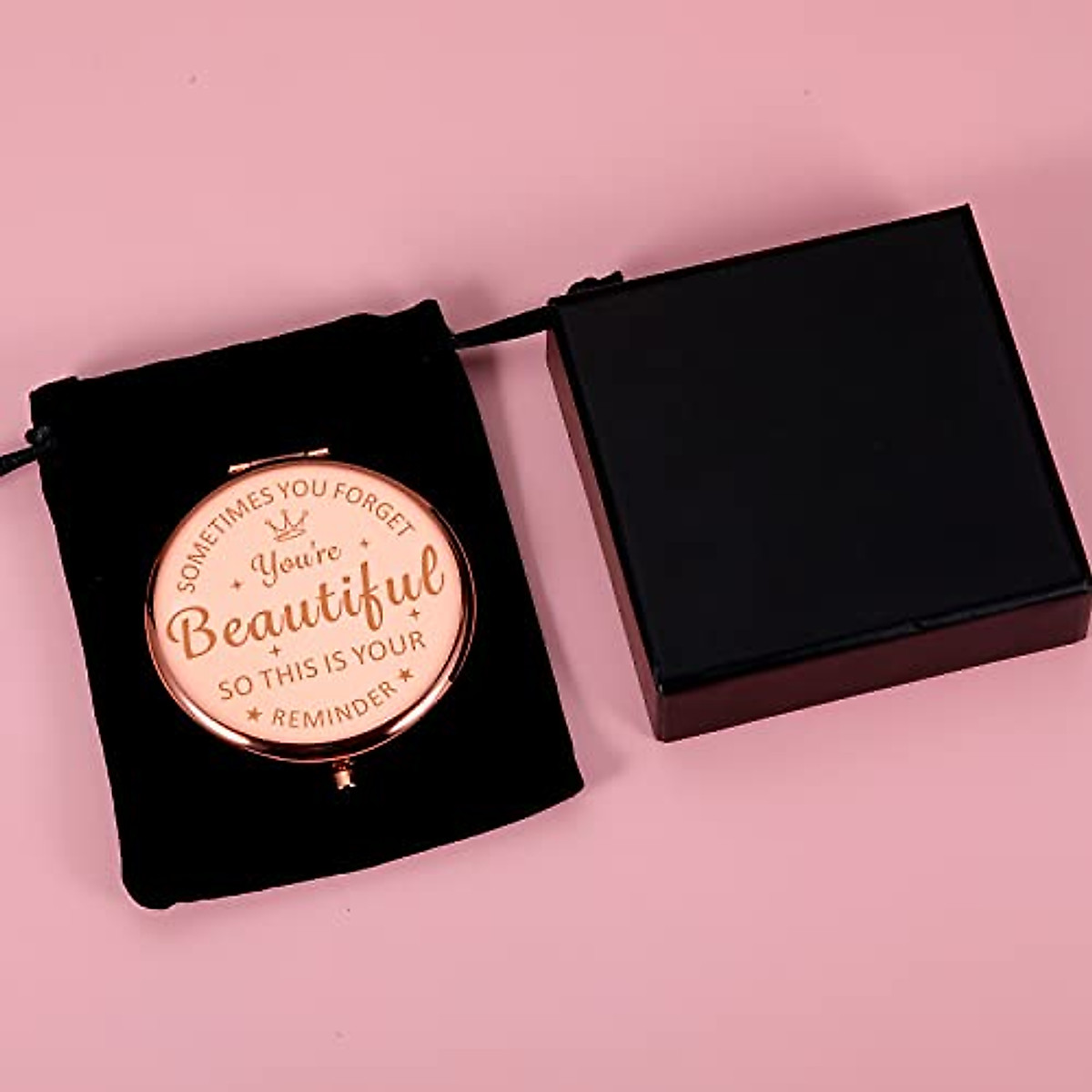 XPENMULBOJA Inspirational Gift for Women Female Compact Mirror for Daughter Mom Motivational Birthday Gift Pocket Makeup Mirror for Her Girls Friends Graduation Christmas Wedding Gift