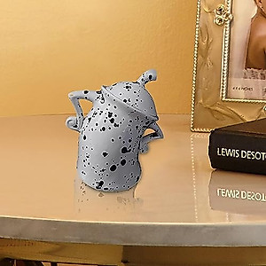 KALKIAM Canister With Attitude | Large Ceramics Jar with Lid | Cute Food Storage Jar with Airtight Lid for Kitchen | Perfect for Coffee Tea Sugar Spices and Halloween Decorations