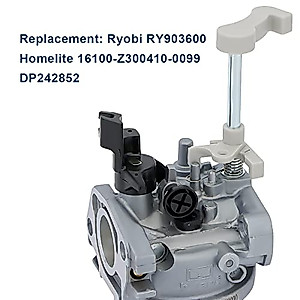 HeyCarb RY903600 Carburetor for Ryobi 3600 4500 Watt Inverter Generator 212cc Carburetor Replace Homelite 16100-Z300410-0099