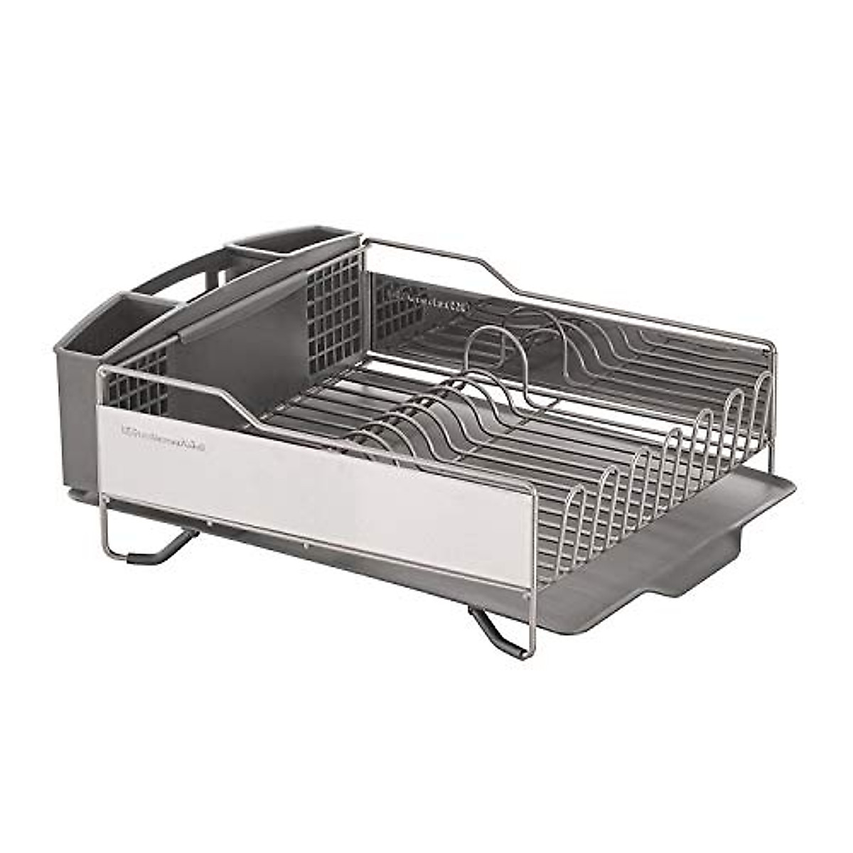 KitchenAid Full Size Dish Rack, Light Grey & OXO Good Grips SimplyTear Paper Towel Holder - Stainless Steel