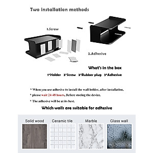 Bedside Shelf Accessories Organizer for Bedroom Bedside Wall Organizer Universal Bedside Shelf Wall Mount for Glasses/Remote/Earphone/Cell Phone and More (Black)