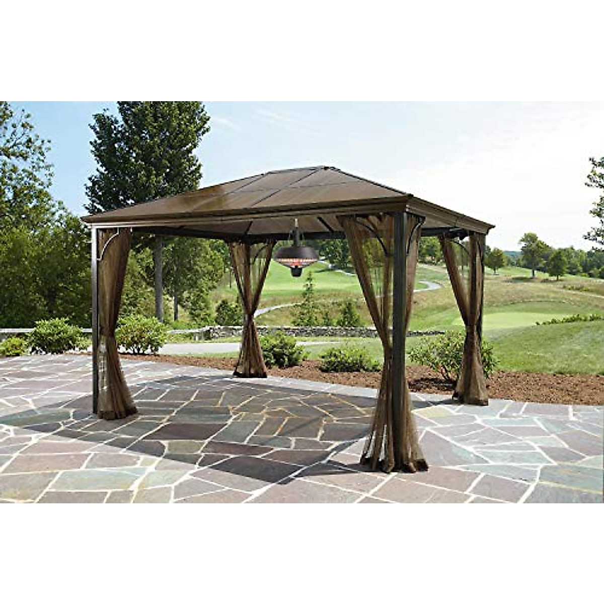 Westinghouse Infrared Electric Outdoor Heater, Hanging Patio Heater, Radiant Heat, Heats all year round, Retro Style, Waterproof and Dust Resistant Black