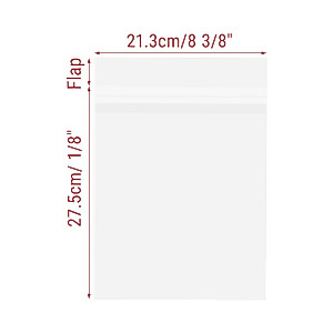 Golden State Art, Pack of 100, Acid-Free Crystal Clear Sleeves Storage Bags for Photo Prints Framing Mats Mattes (Bag Size: 8 3/8 x 10 1/8 inches for 8x10 Mats)