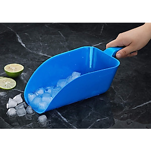 New Star Foodservice 34462 Polycarbonate Plastic Utility Ice Scoop. Blue, 64-Ounce