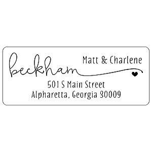PrettySweetParty White Return Address Labels - Personalized Stickers for Envelopes and Mail, 250 Adhesive Peel and Stick Labels (Heart Graphic)
