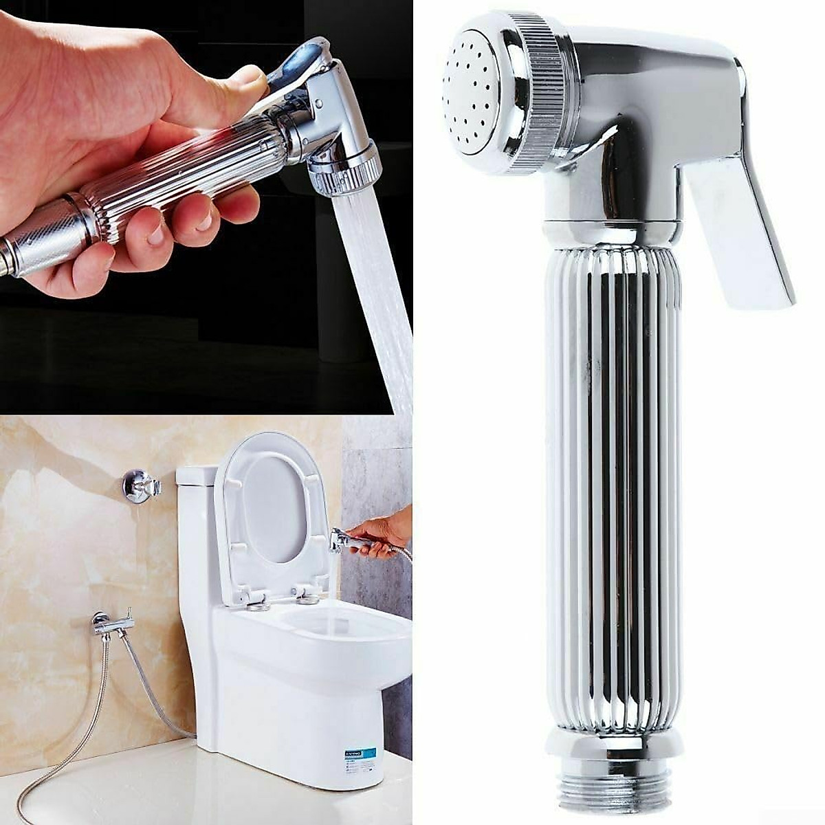 Generic Easy Installation Muslim Shower, Chrome Douche Bidet Spray, Handheld Shattaf Toilet Spray Head()/Sier
