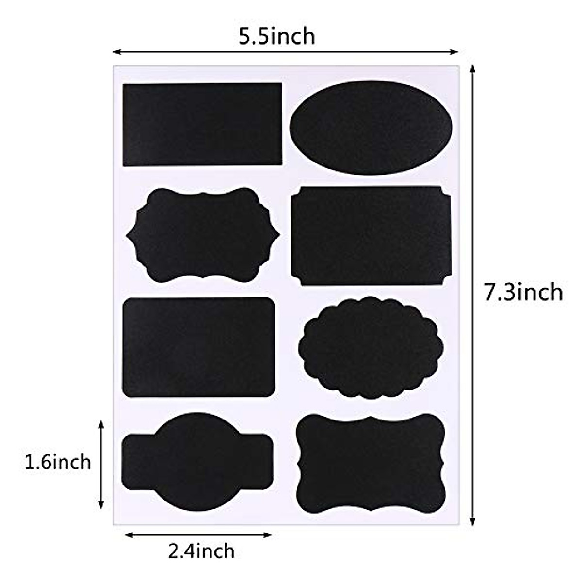 Harapu Chalkboard Labels Stickers for Food Jars, Spice, Glass, Cups, Bottles, Containers and Canisters, Decorative Reusable Waterproof Blackboard Labels - 4 Sheet (32 Pcs)