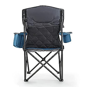 ARROWHEAD OUTDOOR Portable Folding Camping Quad Chair w/ 6-Can Cooler, Cup & Wine Glass Holders, Heavy-Duty Carrying Bag, Padded Armrests, Headrest & Seat, Supports up to 450lbs, USA-Based Support