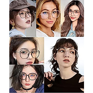 Haygafe Vintage Clear Glasses for Women Men Cute Square Frame Fake Non-prescription Eyeglasses