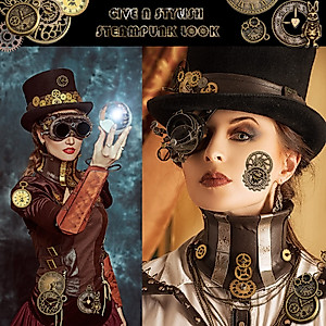 Hicarer 300 Gram Antique Steampunk Gear, DIY Assorted Mix Steampunk Wheel Alloy Cog Gear Pendants Charms Metal Watches Clocks Skull Charms for Crafting Jewelry Making Decor (Simple Style)