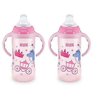NUK Learner Cup, 10 oz, 8+ Months, 2 Count – BPA Free, Spill Proof Sippy Cup