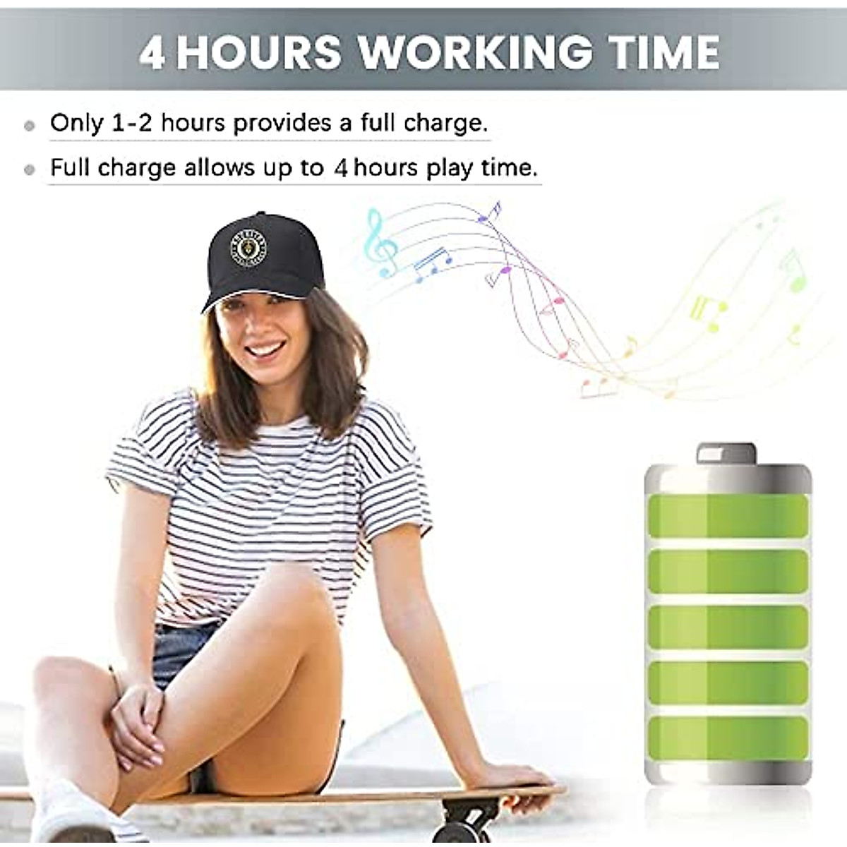 QZTELECTRONIC Bone Conduction Headphones, Bluetooth Headphones Wireless, Waterproof Headset with Microphone, Bone Conduction Cap for Cycling, Running, Fishing, Ideal Gift for Men/Women, Black