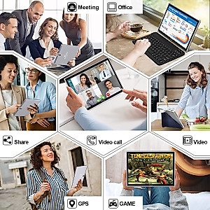 Tablet 10.1 inch | Android 13 4G Phone Call Phablet Dual Sim Card Slot | 4GB+64GB+512 Expandable Storage | Octa-Core Processor WiFi Tablet | Tablet Case Keyboard Wireless Mouse Stylus Included (Gray)