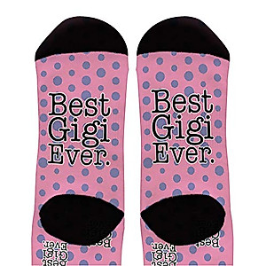 ThisWear Grandmother Gifts Best Gigi Ever Sock for Grandma Clothes Best Gigi Socks 1-Pair Novelty Crew Socks