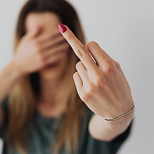 KGBNCIE Morse Code Bracelet 925 Sterling Silver Beads on Silk Cord Secret Message Zero F*cks Given bracelet Gift Jewelry for her